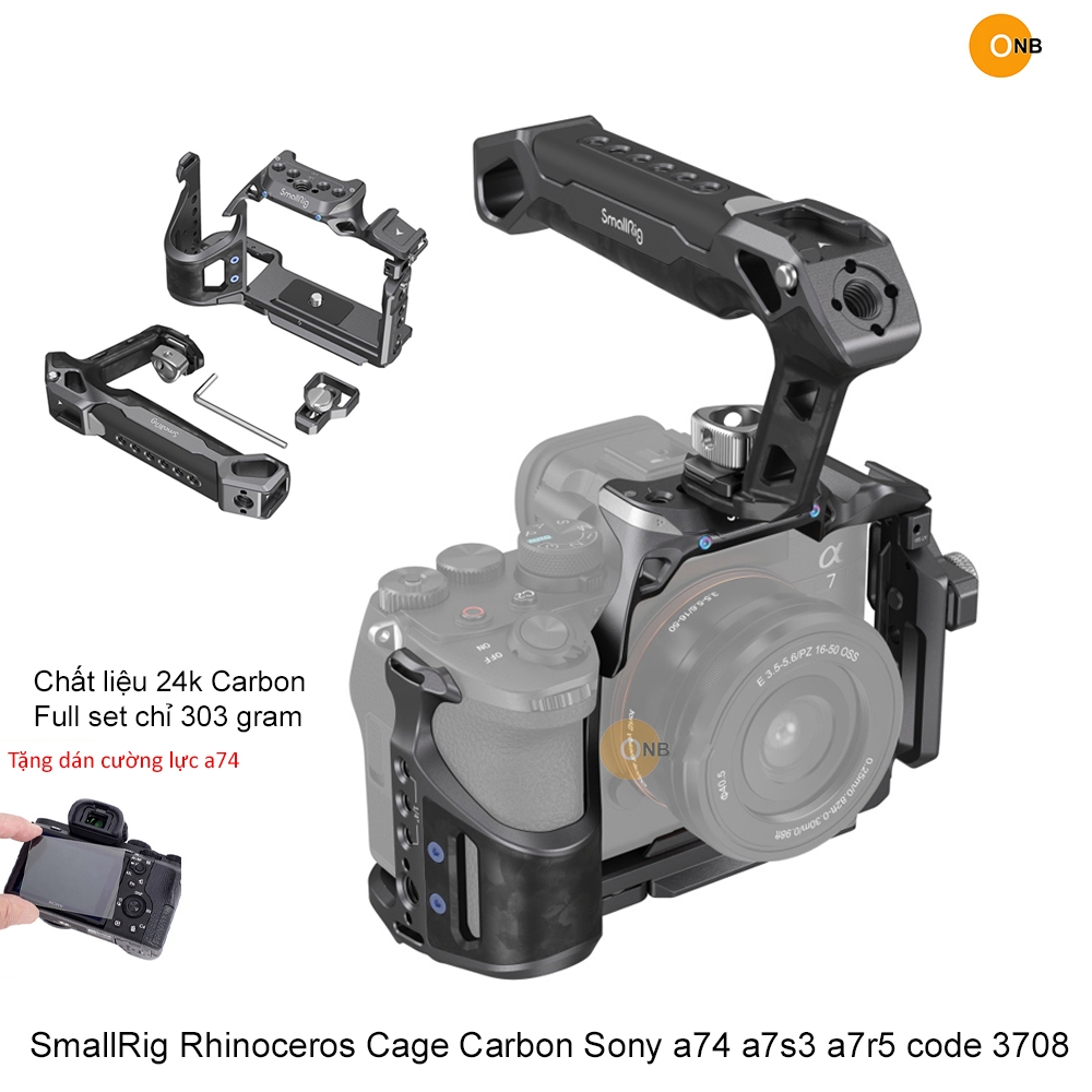 SmallRig Rhino Cage Carbon Khung + top handle Sony a74 a7s3 a7r5 3708 ...