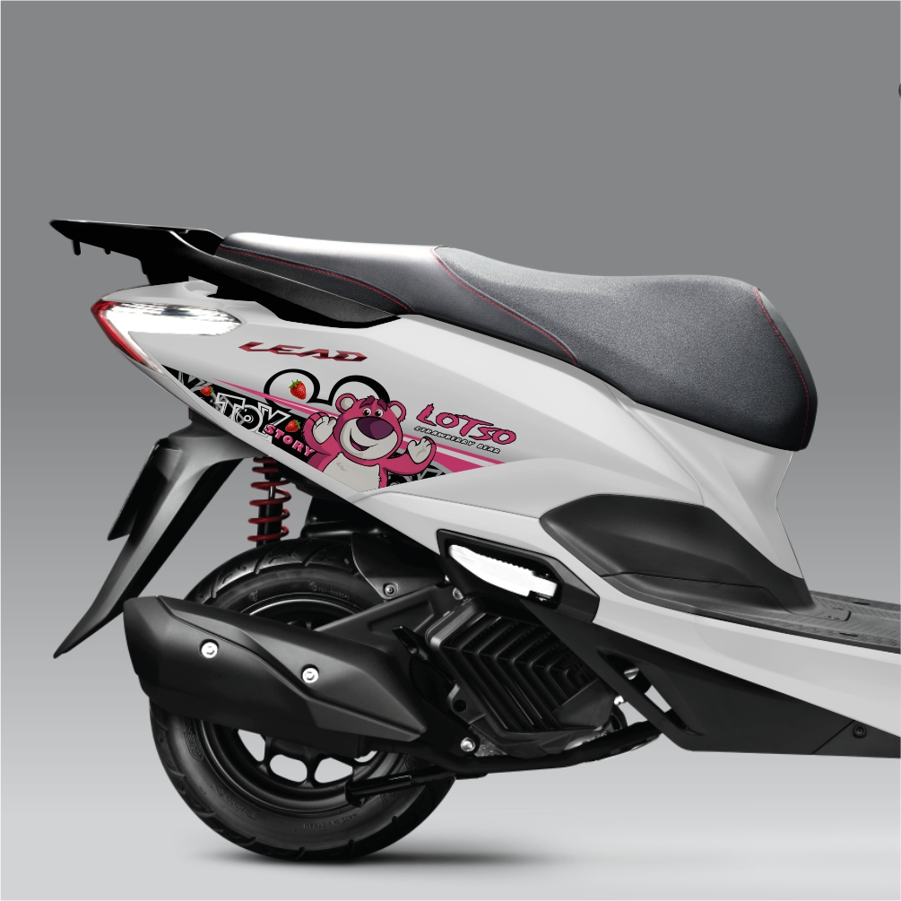 Tem rời Gấu Dâu Lotso hồng cho xe Lead 2023 trắng - tem chuẩn form xe ...