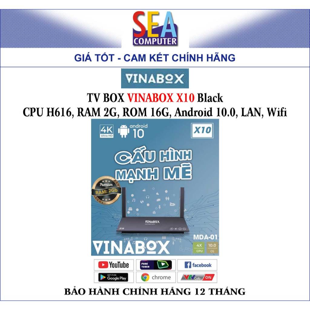 Vinabox Android Tivi - RAM 2G, ROM 16G, Android 10.0, HDMI, LAN, Wifi ...