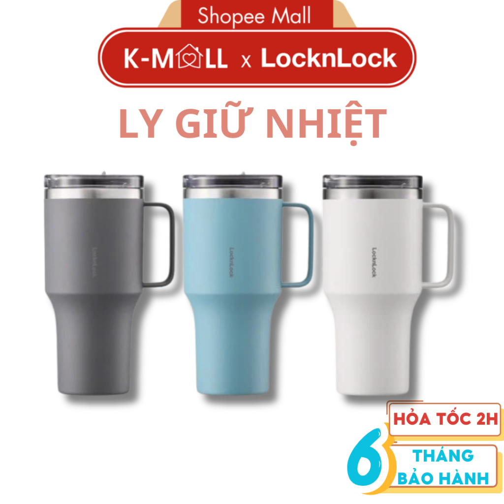 Ly giữ nhiệt LocknLock Metro King Tumbler dung tích 820ml LHC4326 - có quai cầm, nắp trượt - K ...