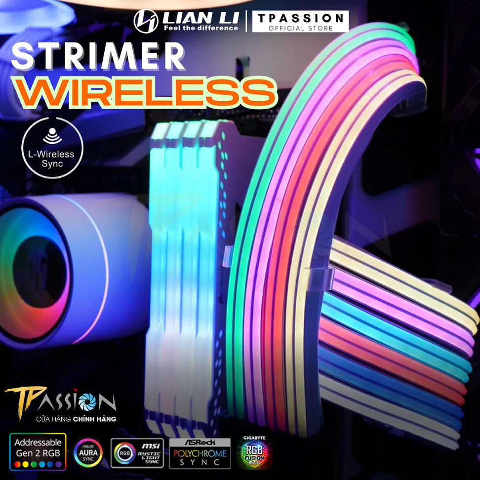 Dây nguồn nối dài LIAN LI STRIMER WIRELESS RGB 24Pin, 12+4Pin 12VHPWR ...