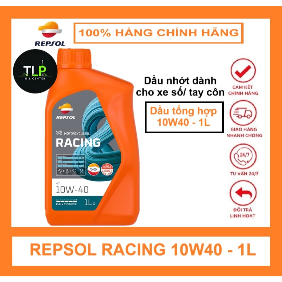 DẦU NHỚT TỔNG HỢP DÀNH CHO XE SỐ/ XE TAY CÔN REPSOL RACING 4T 10W40 ...