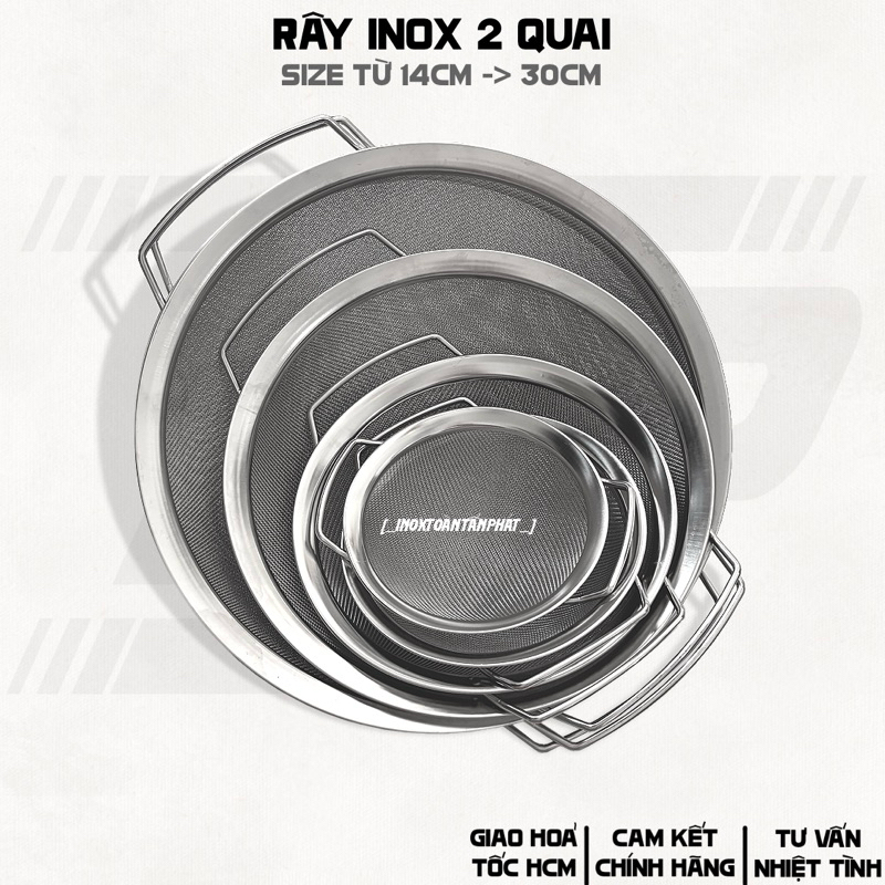 Rây Inox 2 Quai Dày Chắc Chắn - Lưới Khít Mịn Đủ Size Từ 14-30cm - Rây ...