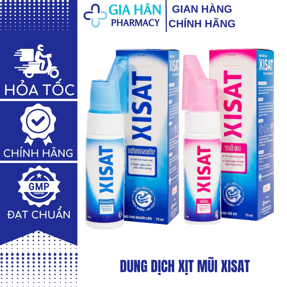 Xịt mũi nước biển sâu XISAT hằng ngày 75ml phòng ngừa sổ mũi, ngạt mũi ...