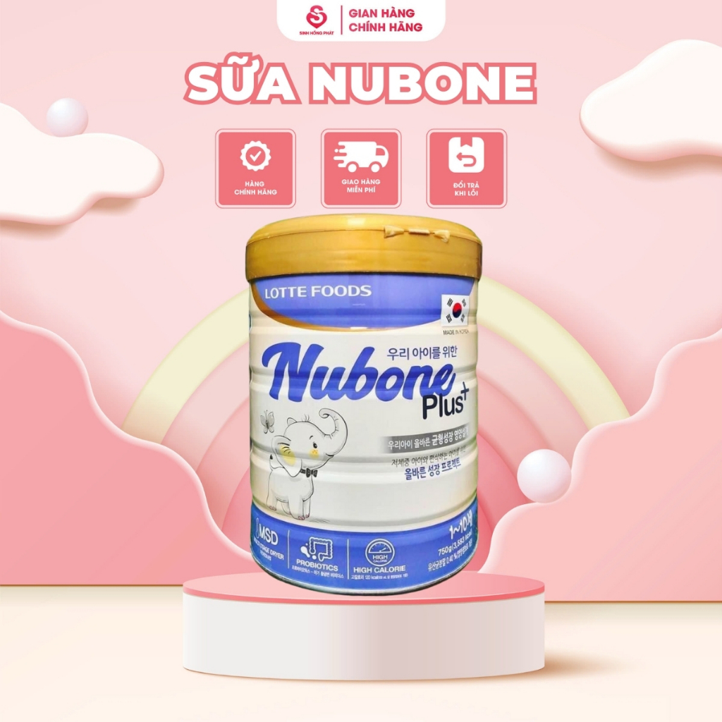 Sưa bột Nubone Step 1,2 và Plus+ loại 750g nhập khẩu nguyên lon từ Hàn ...