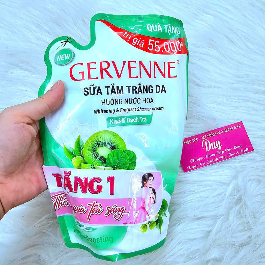 Sữa Tắm Gervenne Kiwi Bạch Trà (Dạng Túi) Xanh Lá 450g - Cho Làn Da Mịn ...