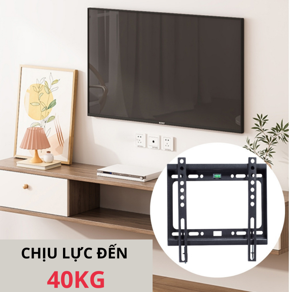 [ Kèm Phụ Kiện Ốc Vít ] Giá Treo Tivi, Khung Treo Tivi Thẳng Tường Dày Đẹp Cho Mọi Hãng Tivi Từ ...