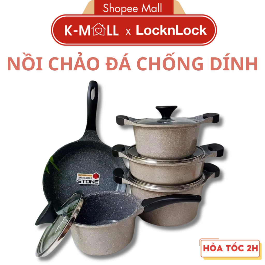 Nồi Chảo chống dính phủ Ceramic LocknLock Stone Pot LCA dùng được bếpn ...