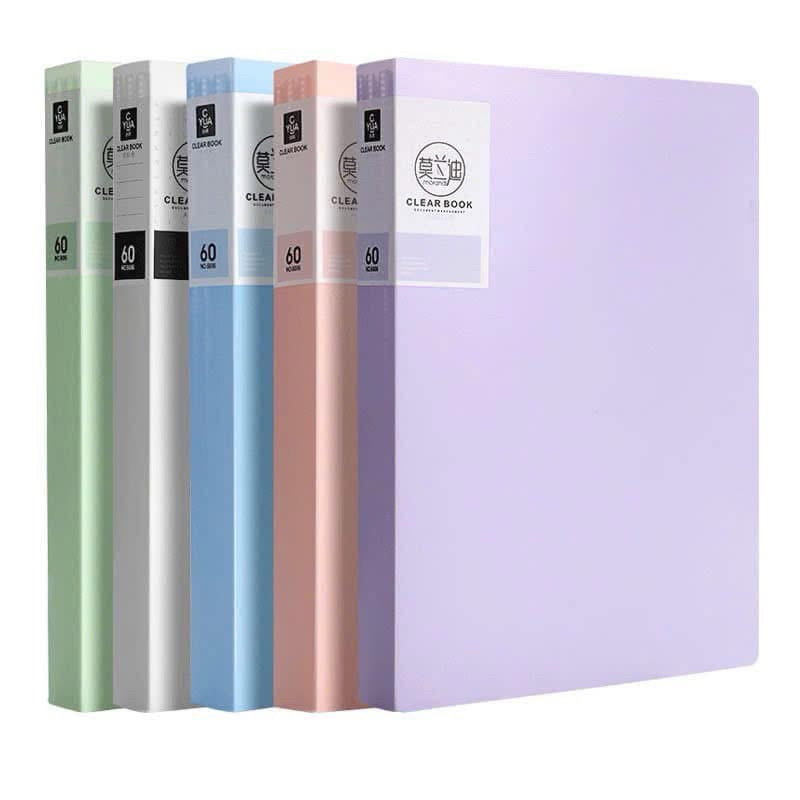Bìa file 20/30/40/60/80 lá nhựa mềm PP A4 Cao Cấp nhiều màu Pastel ...
