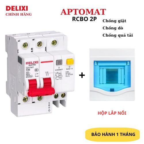 Aptomat RCBO chống giật, chống dò, chống chập Dz47sLE 2P 10A/16A/20A/25A/32A/40A/63A DELIXI ...