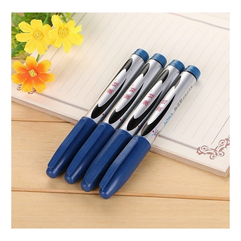 Combo 5 cây bút lông dầu lớn màu xanh (bút viết kiện hàng ko lem ko trôi) | Shopee Việt Nam