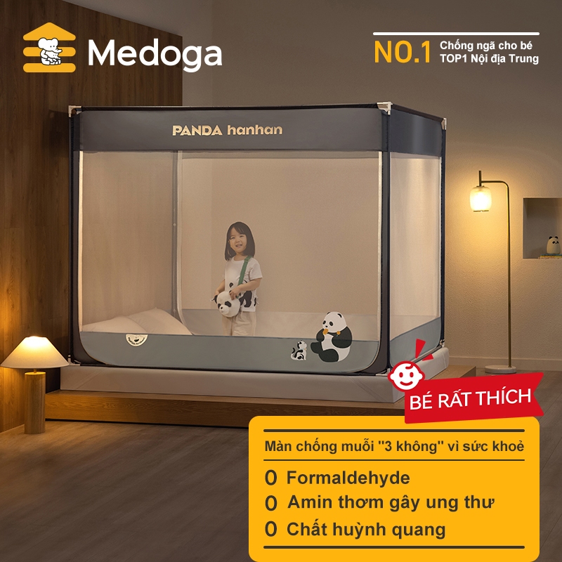 [PANDA] Mùng Chống Ngã Medoga - Hình In Panda | Mùng Khung Vuông ...