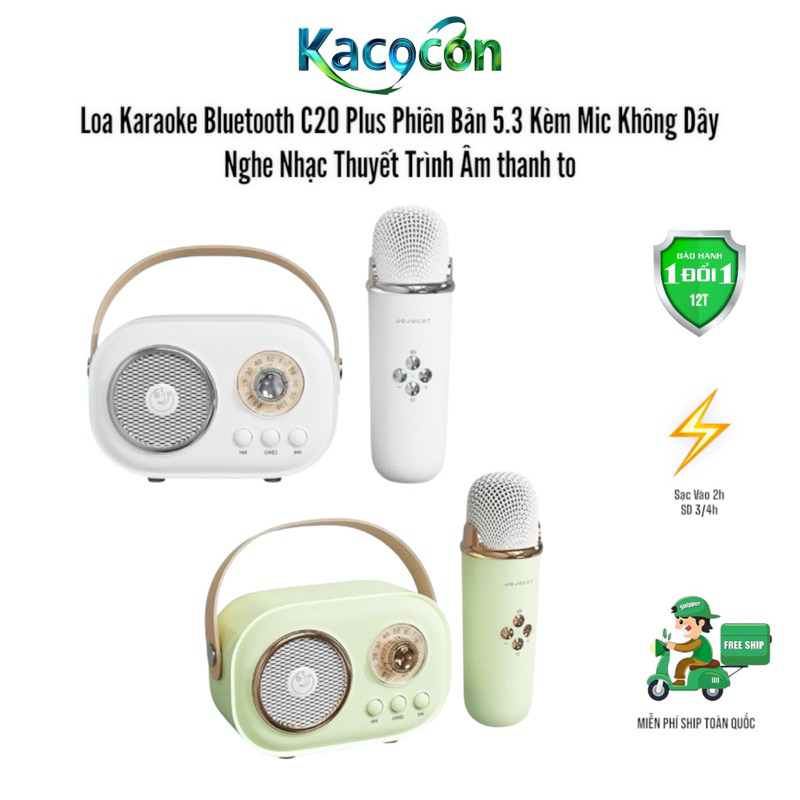 Loa Karaoke Bluetooth C20 Plus Phiên Bản 5.3 Kèm Mic Không Dây Nghe ...