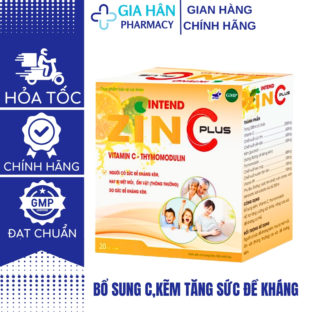 Intend Zinc Plus, chứa thymomodulin và C hàm lượng cao, tăng sức đề ...