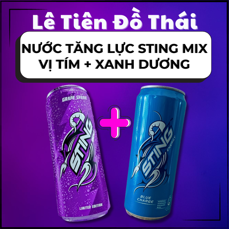 Combo 12 Lon 330ml Nước Uống Tăng Lực Sting Tím Grape Spark, Xanh Dương ...