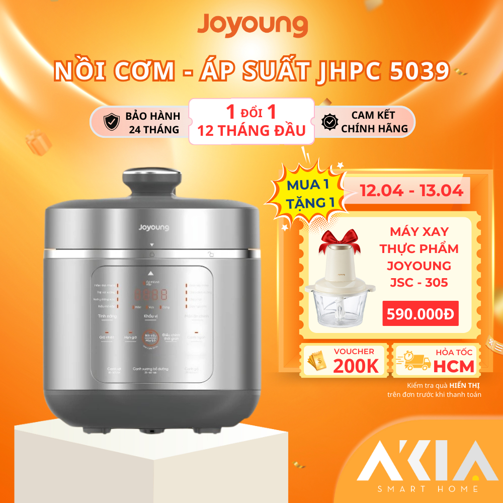 Nồi áp suất Joyoung JHPC-5039 - Dung tích 5L, Công suất 900W - Bản Tiếng Việt, Bảo hành 24 tháng ...