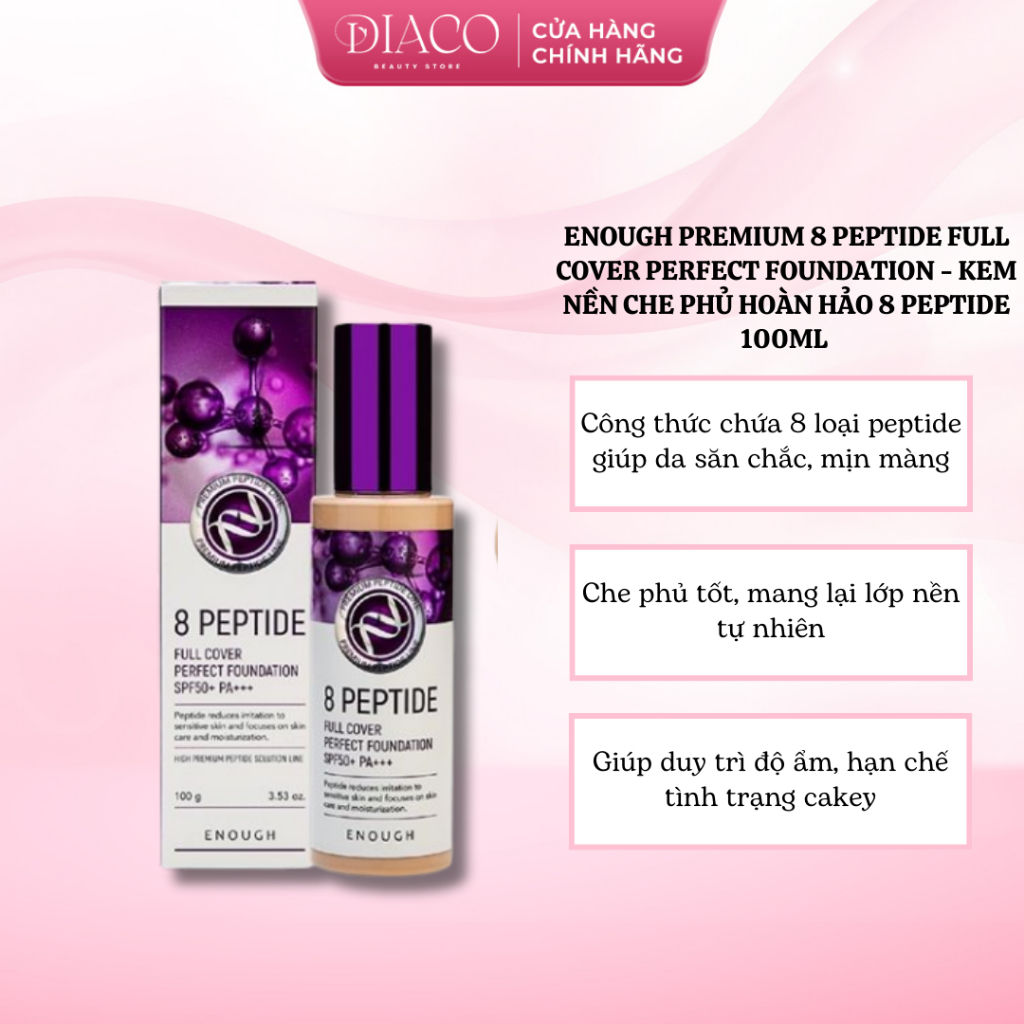ENOUGH PREMIUM 8 PEPTIDE FULL COVER PERFECT FOUNDATION-KEM NỀN CHE PHỦ ...