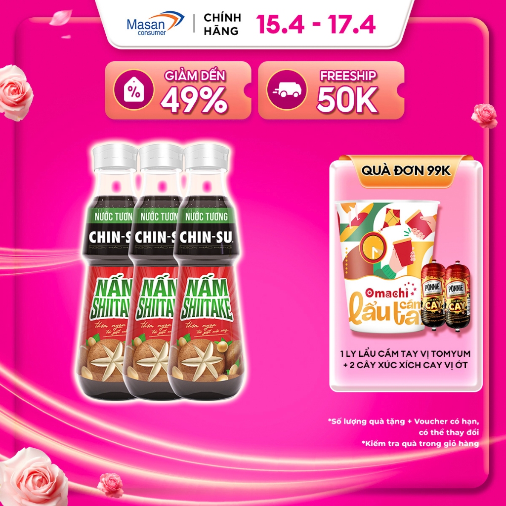 Combo 3 Nước Tương CHIN-SU Nấm Shiitake Chai 330ml | Shopee Việt Nam