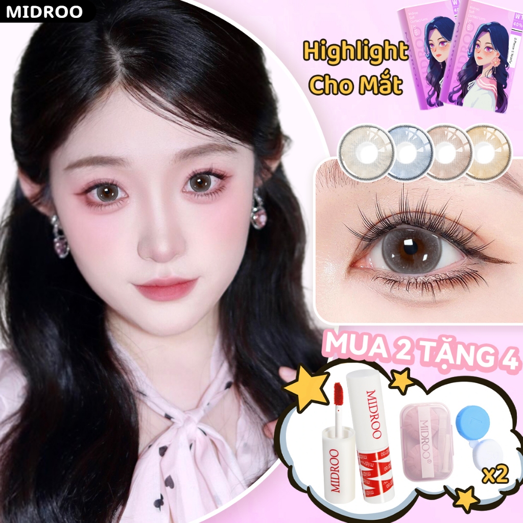 Midroo 0-6 Độ Lens Giãn Tròng to 14.5mm SODA Lens Mắt Cận 2 chiếc Kính ...