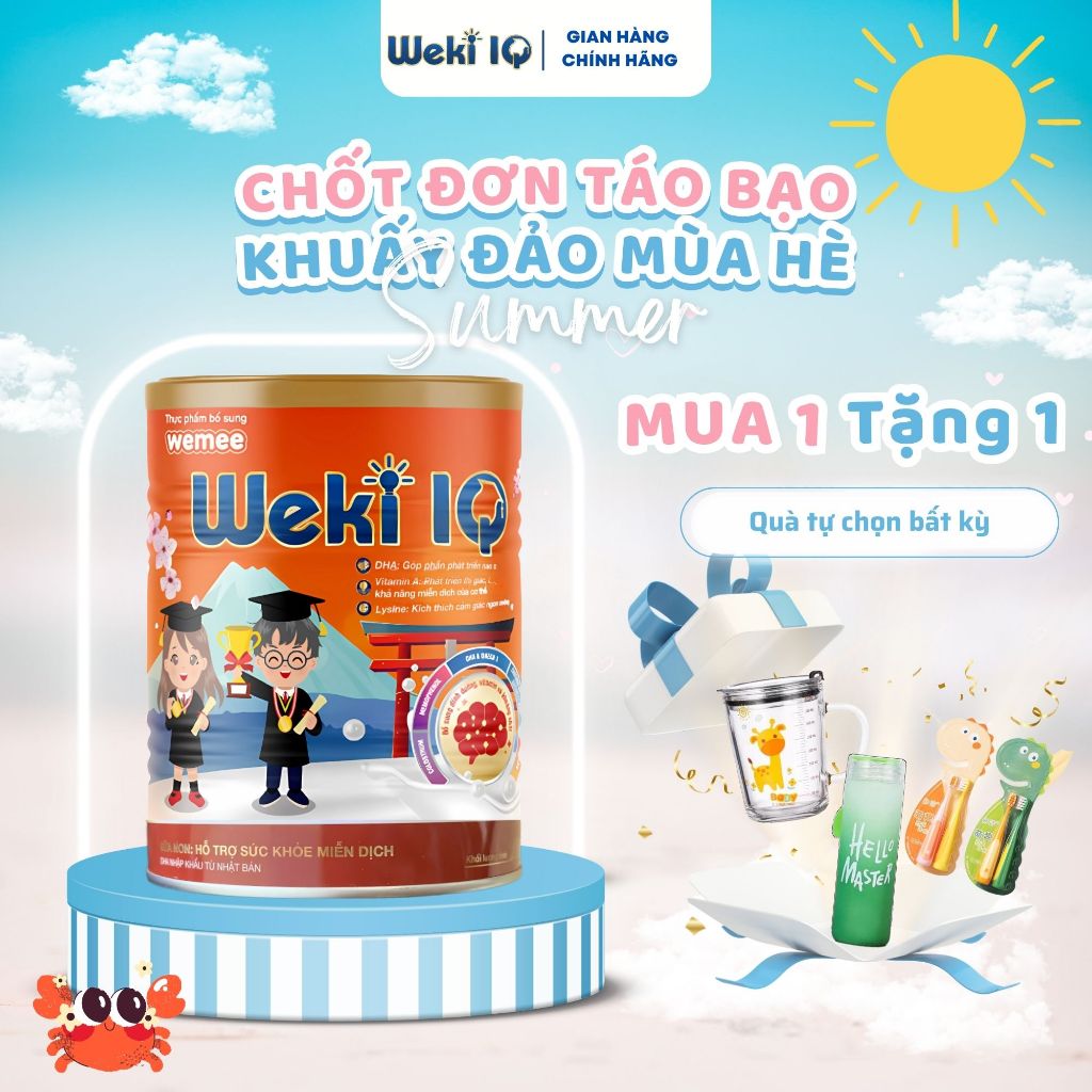 Sữa Non Phát Triển Trí Não Cho Bé WEKI IQ Từ 3 Tuổi Lon 650G, Tăng Tập ...