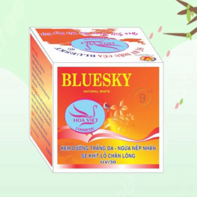 Kem BlueSky Hoa Việt Đỏ Trắng Da - Ngừa Nếp Nhăn - KLCL 15g | Shopee ...
