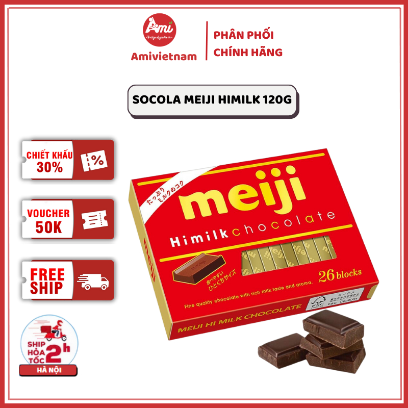 Socola Meiji Đậm Vị Sữa Himilk Meiji 26 Thanh - Socola Meiji Himilk Chocolate Nhật Bản 120g ...