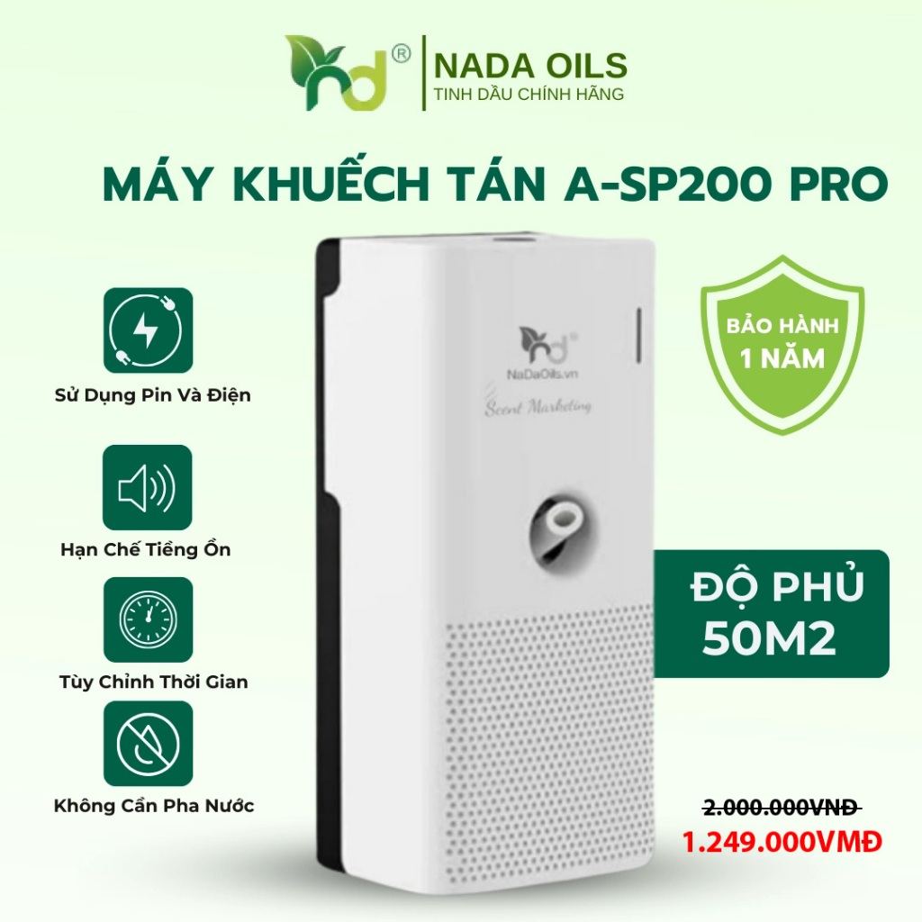 [TẶNG 100ML TINH DẦU] Máy khuếch tán tinh dầu A-SP200Pro NADA OILS Tích ...