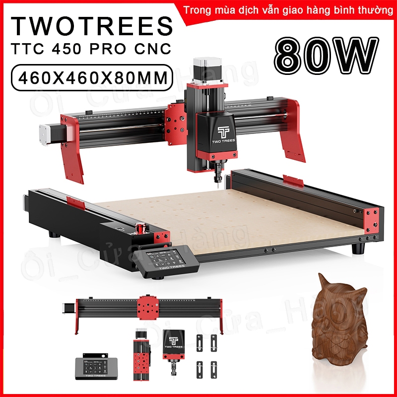 Máy phay gỗ CNC mini 80 W TwoTrees TTC 450 Pro Có thể khắc nhựa,gỗ,acrylic,Nhôm | Shopee Việt Nam