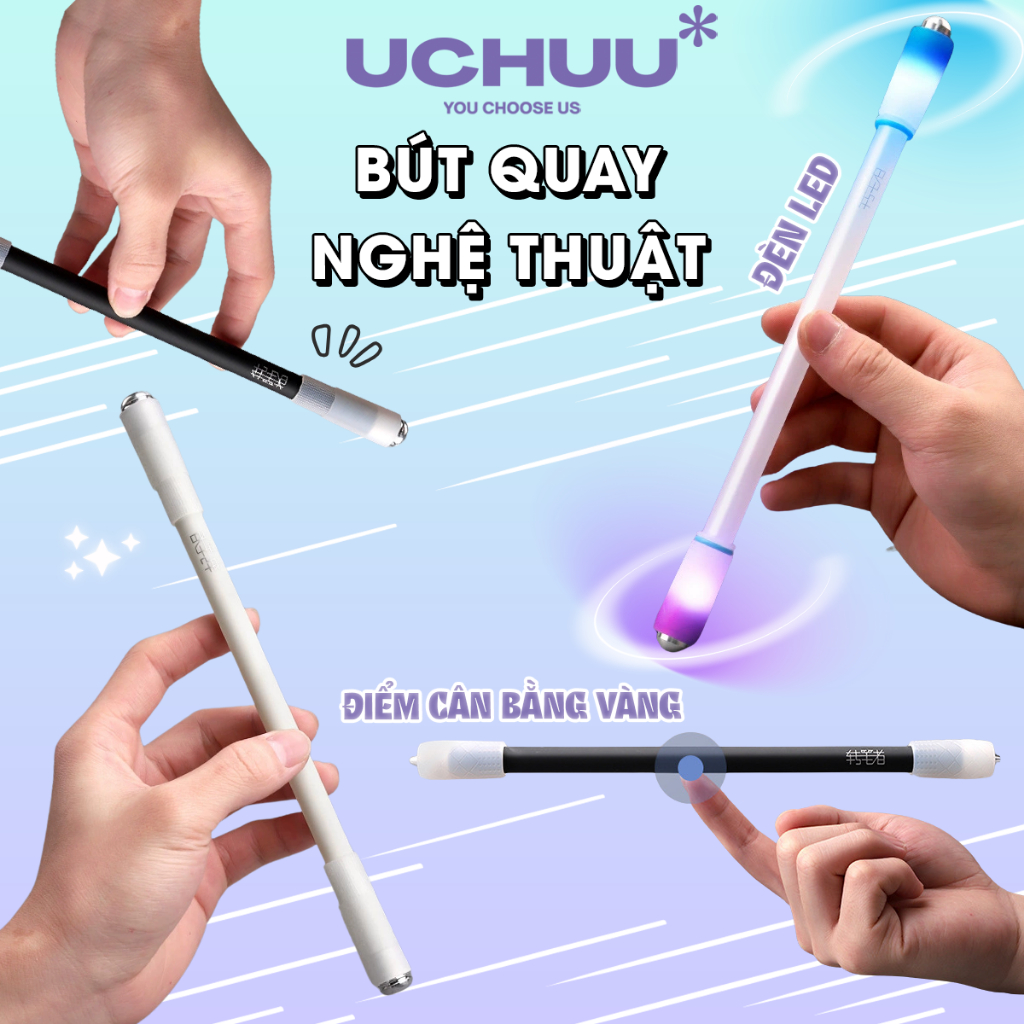 Bút Quay Nghệ Thuật UCHUU Bút Xoay Đèn LED Cho Người Mới, Pen Spinning ...