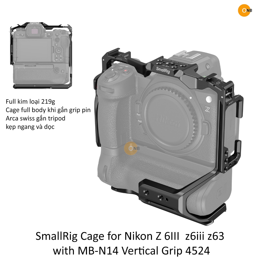 SmallRig Cage Khung Nikon Z 6III z6iii z63 with MB-N14 Vertical Grip 4524 | Shopee Việt Nam
