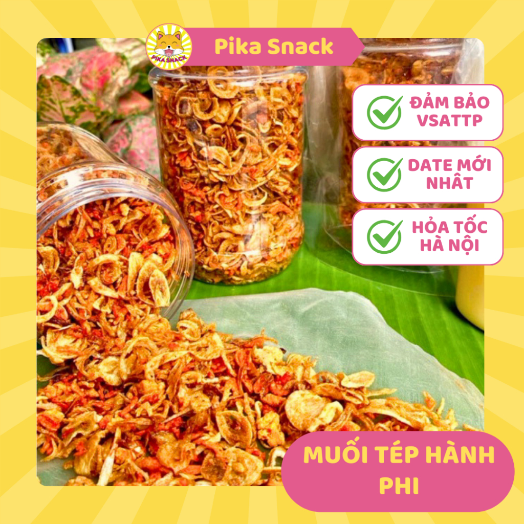 Muối Tép Hành Phi PIKA SNAKC vị mặn ngọt cay cay đậm vị hàng loại 1 ...