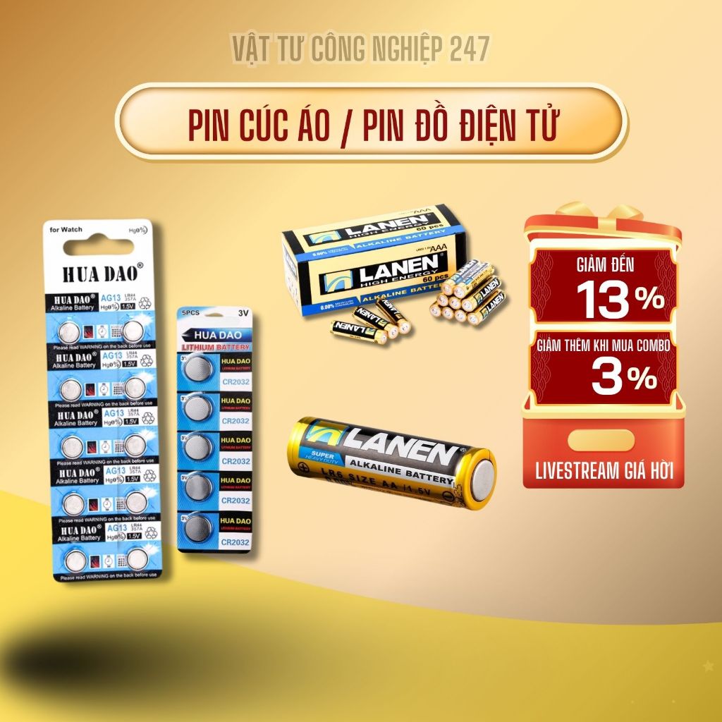Pin cúc áo AG13 LR44 CR2032 / PIN AA PIN AAA dùng cho đồng hồ, đồ chơi ...