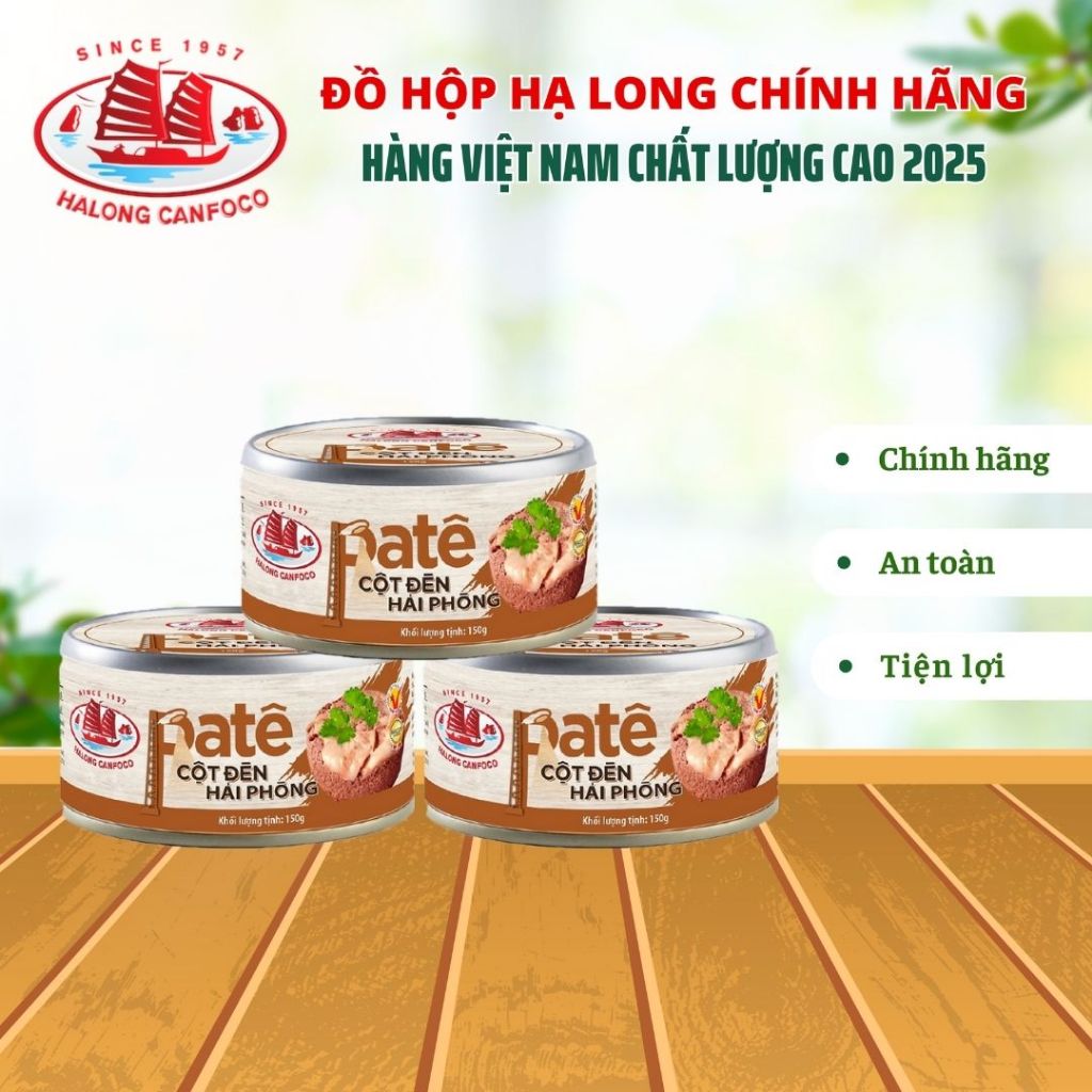 Combo 3 Pate Cột Đèn Hải Phòng HẠ LONG CANFOCO 150g/1 lon | Shopee Việt Nam