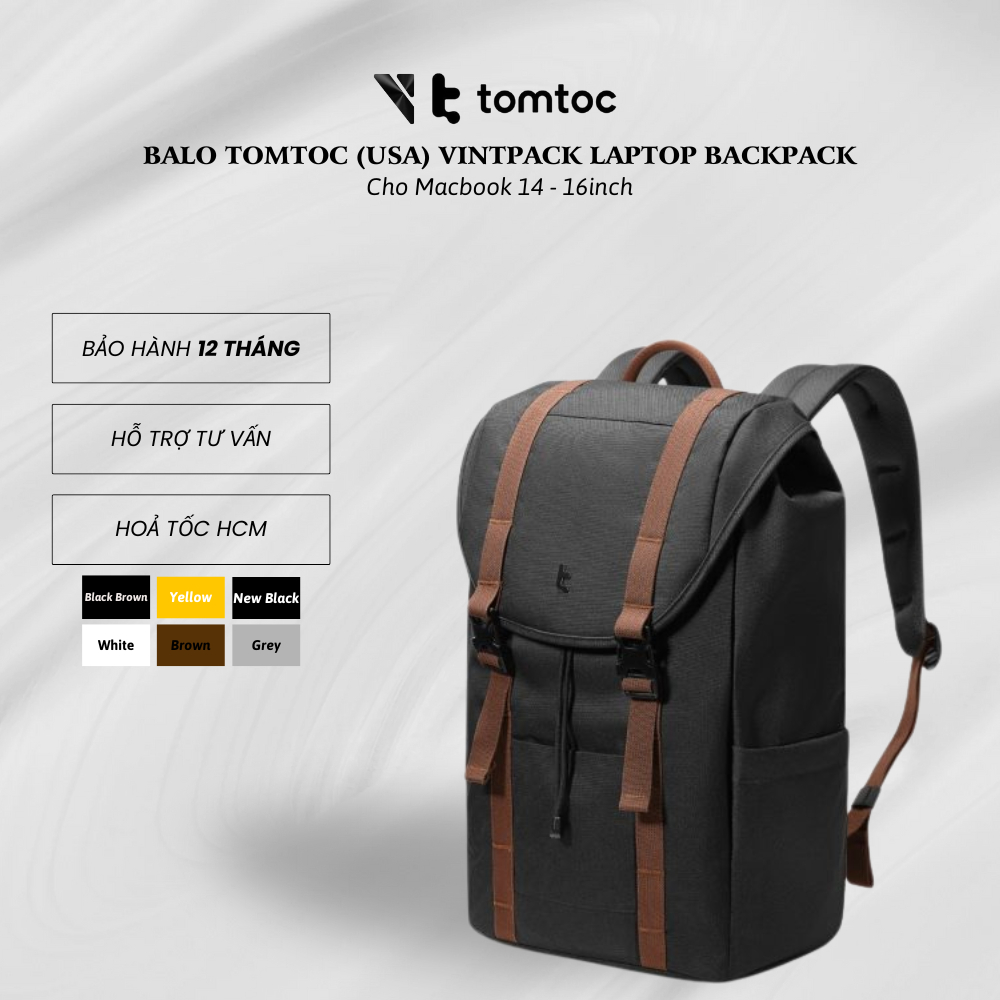 Balo Tomtoc (Usa) Vintpack Laptop Backpack/ Limited Edition Cho Macbook ...