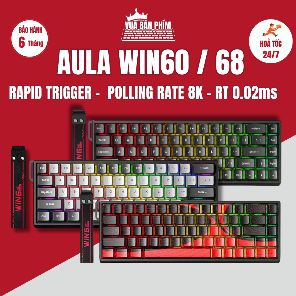 Bàn phím cơ gaming aula win68 HE / win60 HE , rapid trigger , polling ...