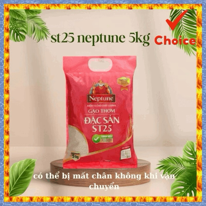 Gạo ST25 Neptune Hút Chân Không Dẻo Thơm Mềm Cơm túi 5kg - Hàng Chính ...