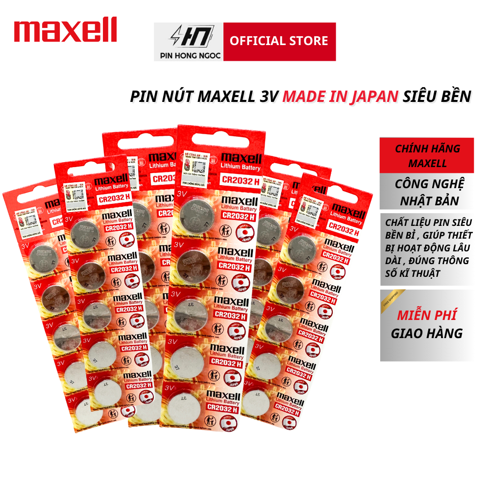 Pin Maxell CR2032/2025/2016/1632/1616/1620/1220/1216/2450/2430 Lithium ...