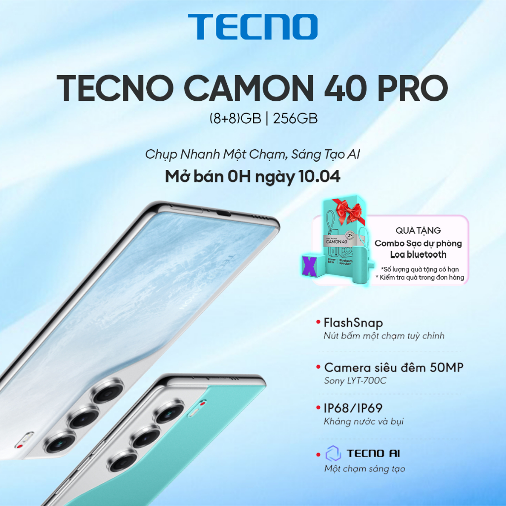 [MỞ BÁN] Điện thoại TECNO CAMON 40 PRO (8GB/256GB) - AI | Nút bấm ...