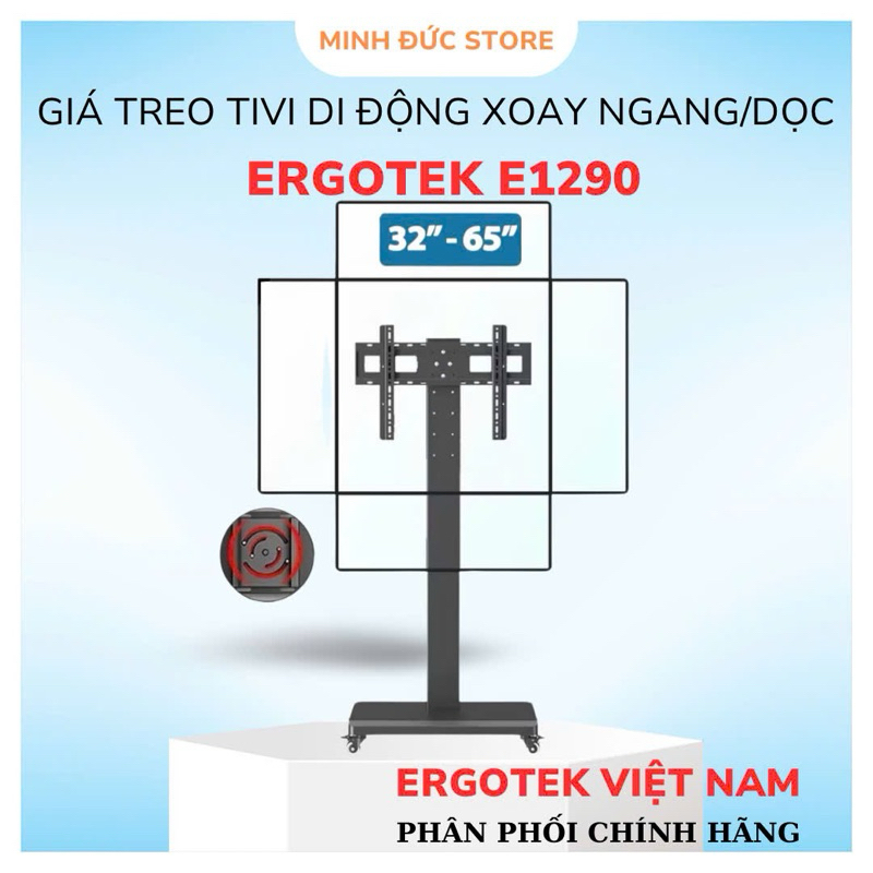 Giá Treo Tivi Di Động ErgoTek E1290 32 - 65 Inch - Xoay Tivi Ngang / Dọc - Có Bánh Xe Di Chuyển ...