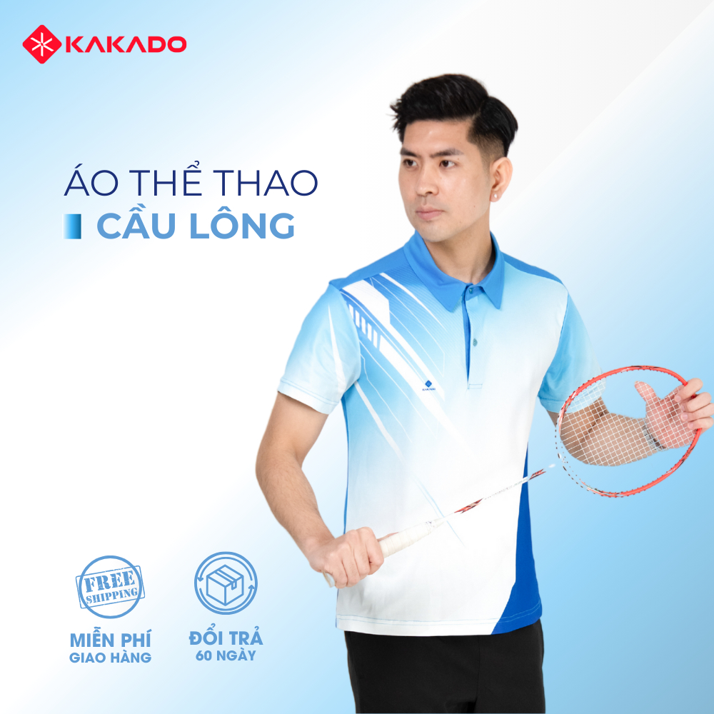 Áo thể thao nam KAKADO màu xanh dương nhạt chất thun lạnh, co giãn 4 ...