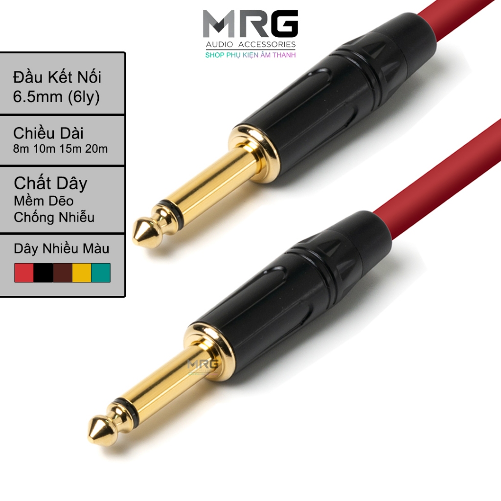 Dây 6 Ly 2 Đầu Thẳng, dài 5m-8m-10m-15m-20m, (TS 1/4inch Cable) dây 6ly guitar kết nối tín hiệu ...