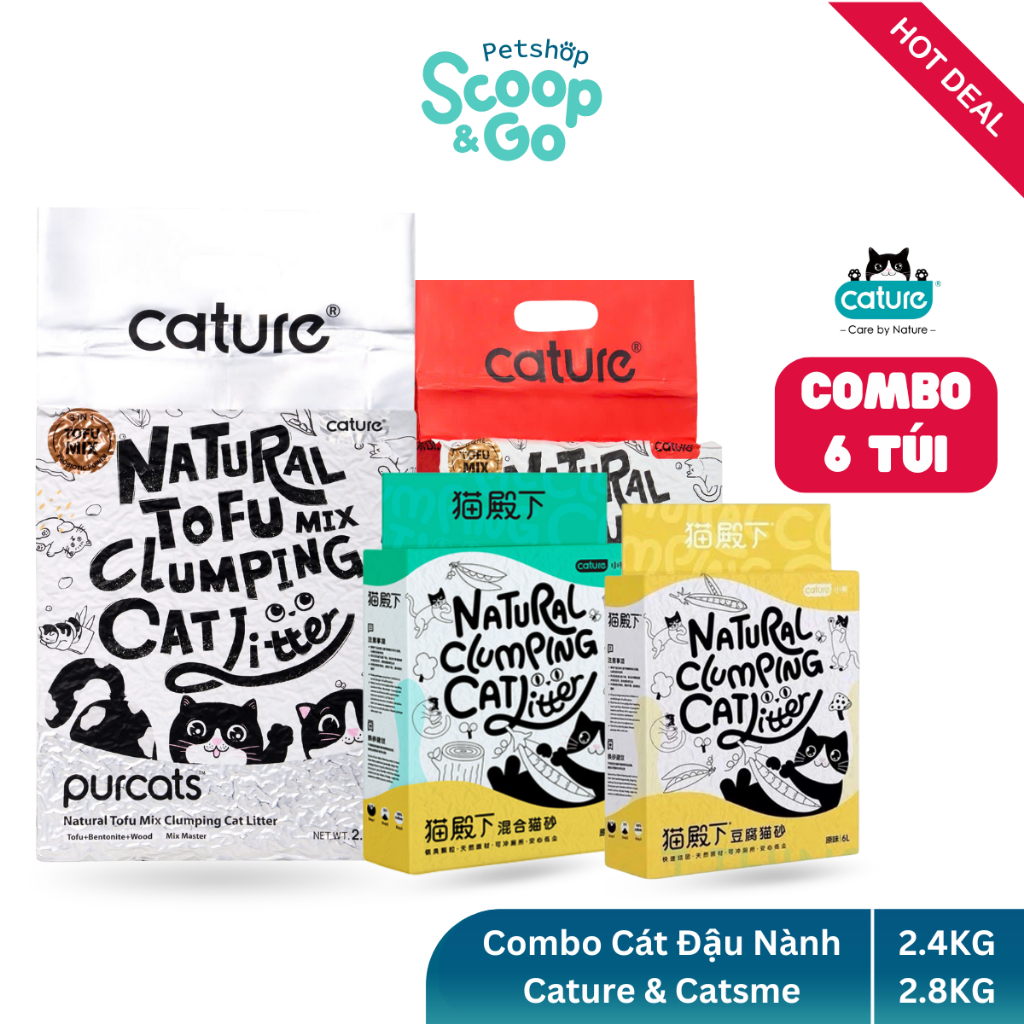 Combo Cát Đậu Nành Tofu Cature & Catsme (2.4kg-2.8kg x 6 Túi) - Cat Litter | Shopee Việt Nam