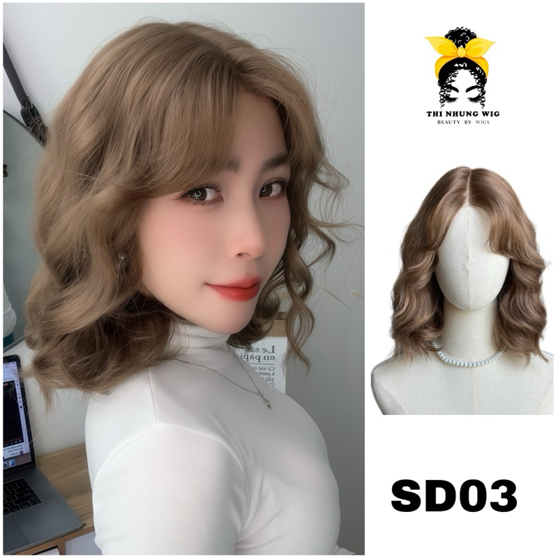 Tóc Giả Nữ Nguyên Đầu Siêu da đầu Xoăn Sóng, Tóc Giả THINHUNGWIG Sợi Tơ Hàn Cao Cấp Mềm Mượt Như ...