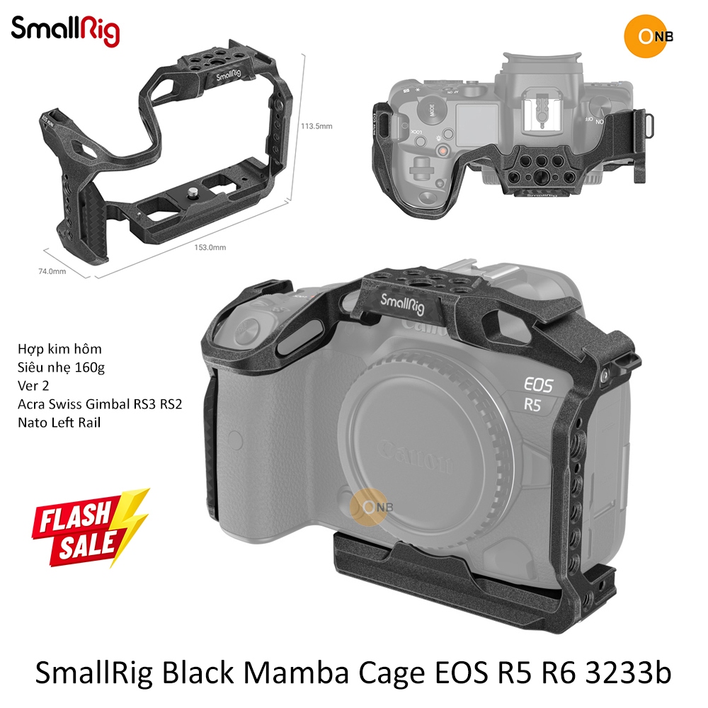 SmallRig Black Mamba Cage Khung bảo vệ Canon EOS R5 R6 3233b | Shopee ...