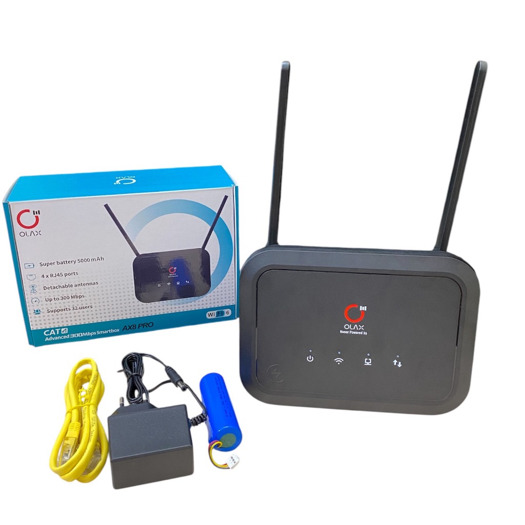 Bộ phát wifi 4G Olax AX8 Pro Wifi 6 cắm điện, có kèm pin sạc 5.000mah ...