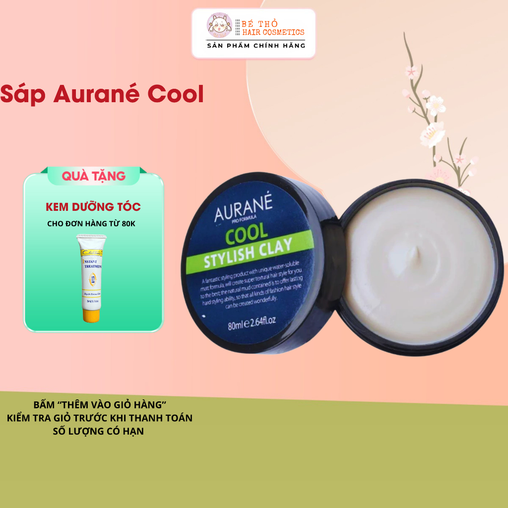 Sáp Aurané Cool Stylish Clay Wax Tạo Tiểu Tóc Cứng 80ml | Shopee Việt Nam