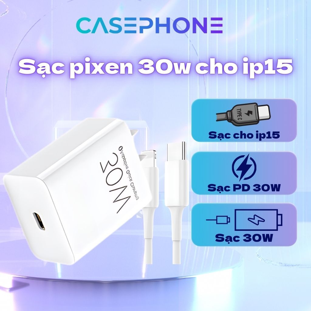 Bộ sạc nhanh 30w CarePhone pixen cho 15 16 trở lên, SẠC NHANH, an toàn ...