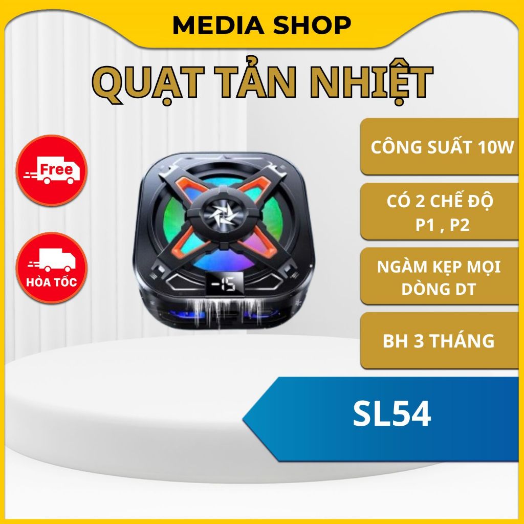 Sò Lạnh SL54 - Quạt Tản Nhiệt Điện Thoại + LED Gaming, Hút Nam Châm ...