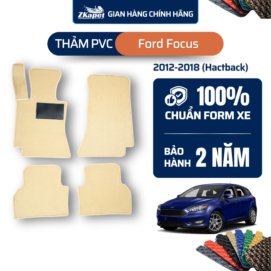 Thảm lót sàn ô tô PVC Ford Focus 2012 - 2018 ZKAPET (5 chỗ) | Shopee ...