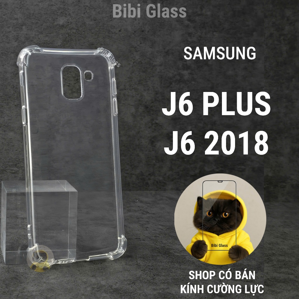 Ốp lưng Samsung J6 plus, J6+, J6 2018 silicon trong suốt dẻo cao cấp chống sốc va đập BIBI glass ...